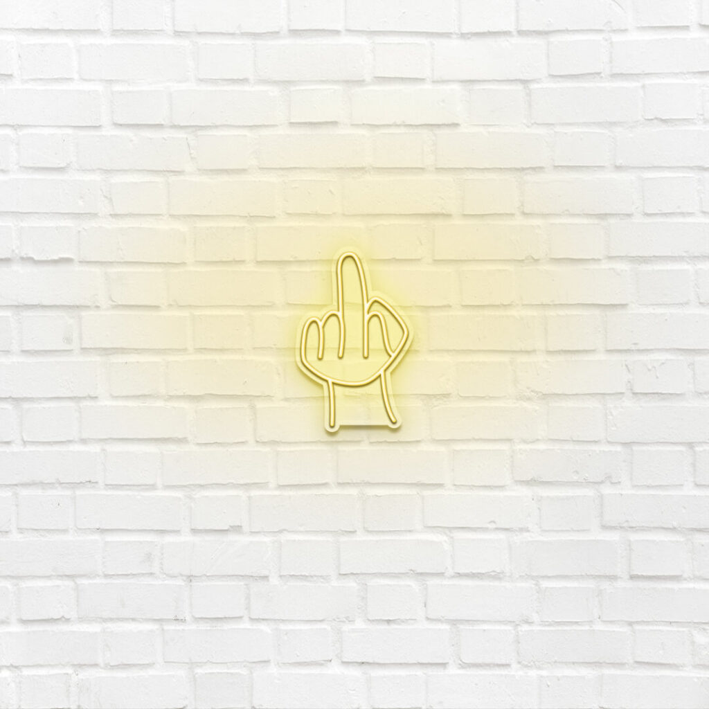 Middle Finger LED Neon Sign - Neon Signs USA